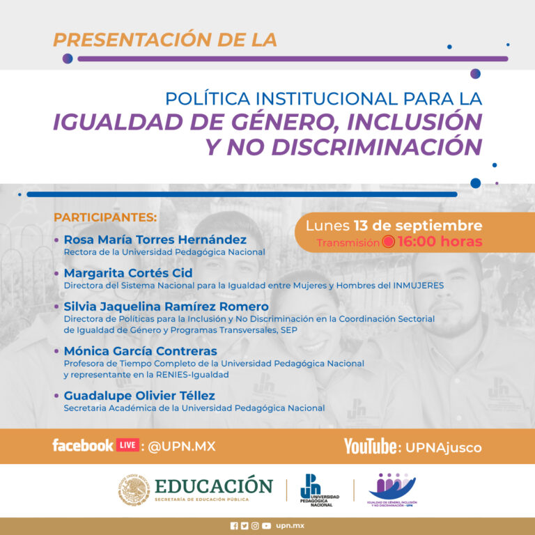 Política institucional para la igualdad de género, inclusión y no discriminación – Unidad UPN ...