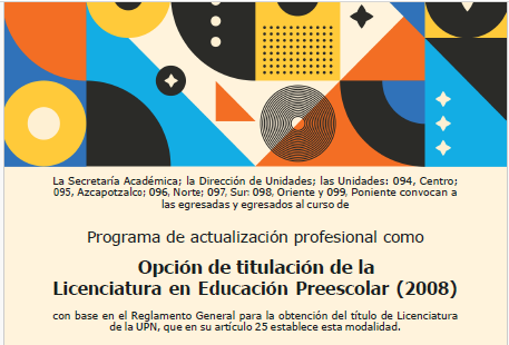 Convocatoria Programa de Actualización Profesional – Unidad UPN 099 CDMX, Poniente